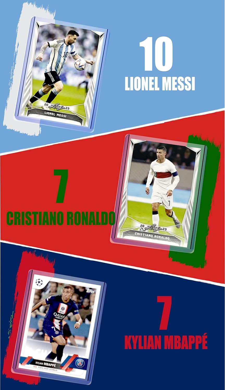 Soccer Cards Lionel Messi, Cristiano Ronaldo, Kylian Mbappe, Robert ...
