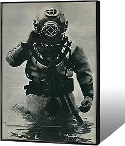Amazon.com: Vintage US Navy Diver in Mark-V Diving Helmet and Suit ...