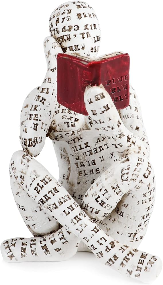 Amazon.com: puthiac Modern Bookshelf Decor - Reading Women Figurine ...