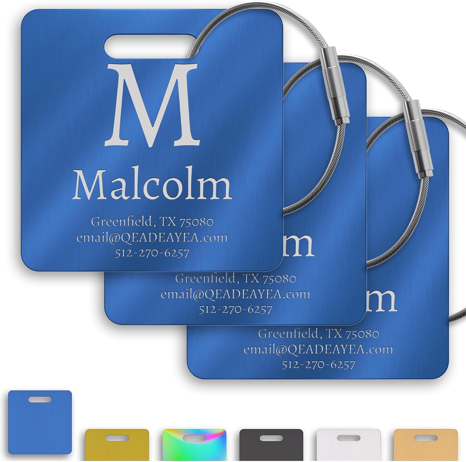 Amazon.com | Personalized Luggage Tags for Suitcase (3/6/9/12 Pack ...