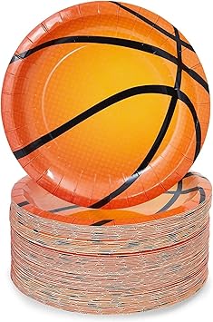 Amazon.com: BLUE PANDA 80 Pack BasketBall Plates, Sports Themed ...