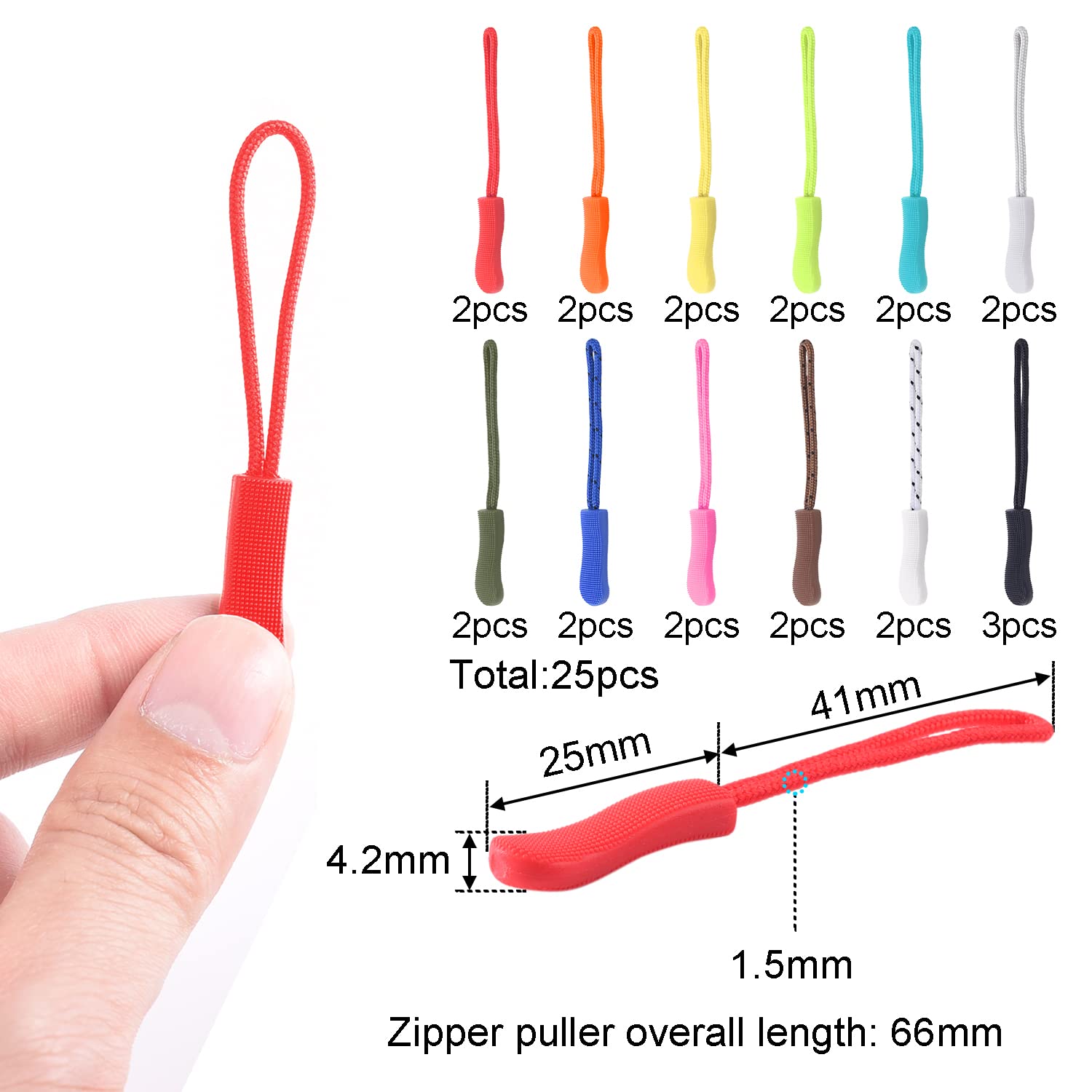 Snapklik.com : CooBigo 25Pack Zipper Pull Replacement, Golf Bag Zipper ...