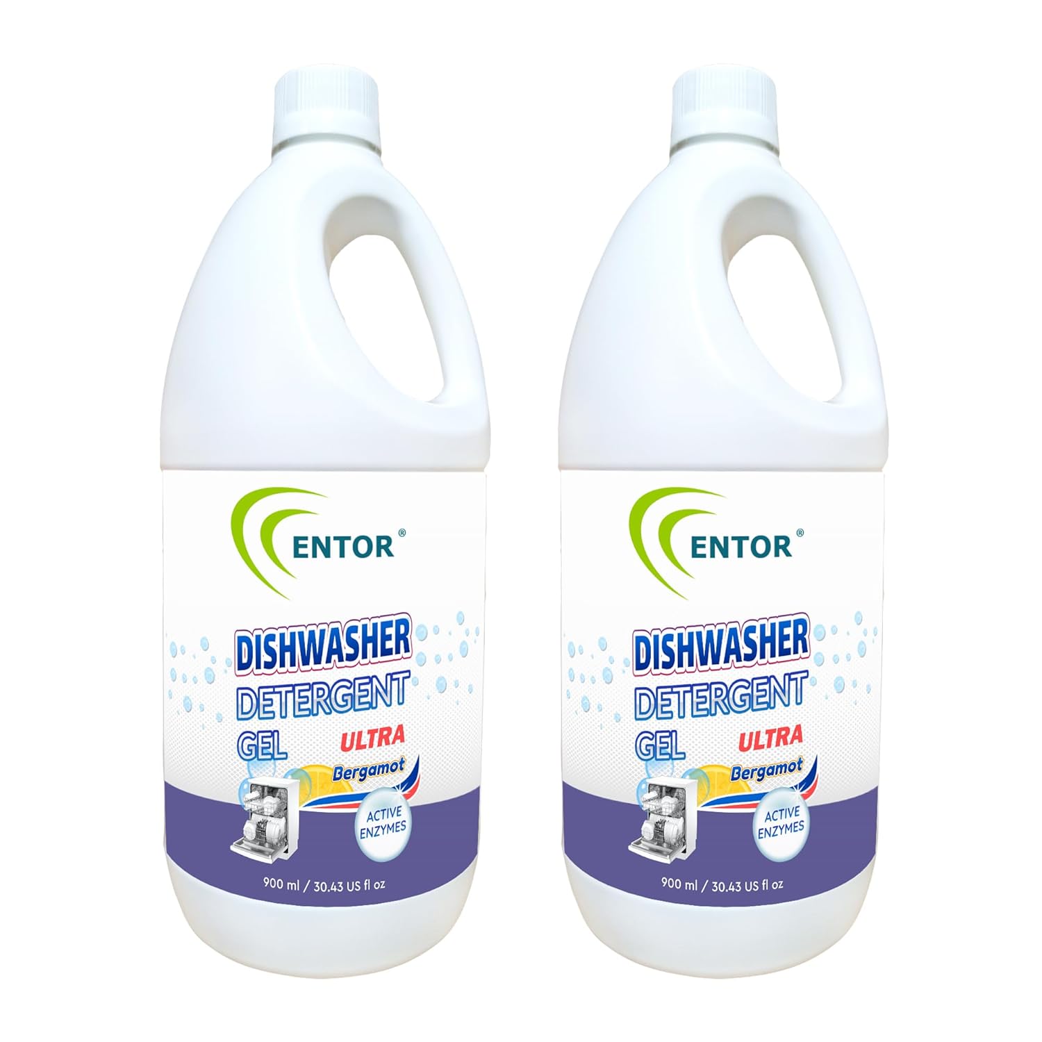 Entor Dishwasher Detergent Gel, Ultra, With Active Stain Busters | For ...