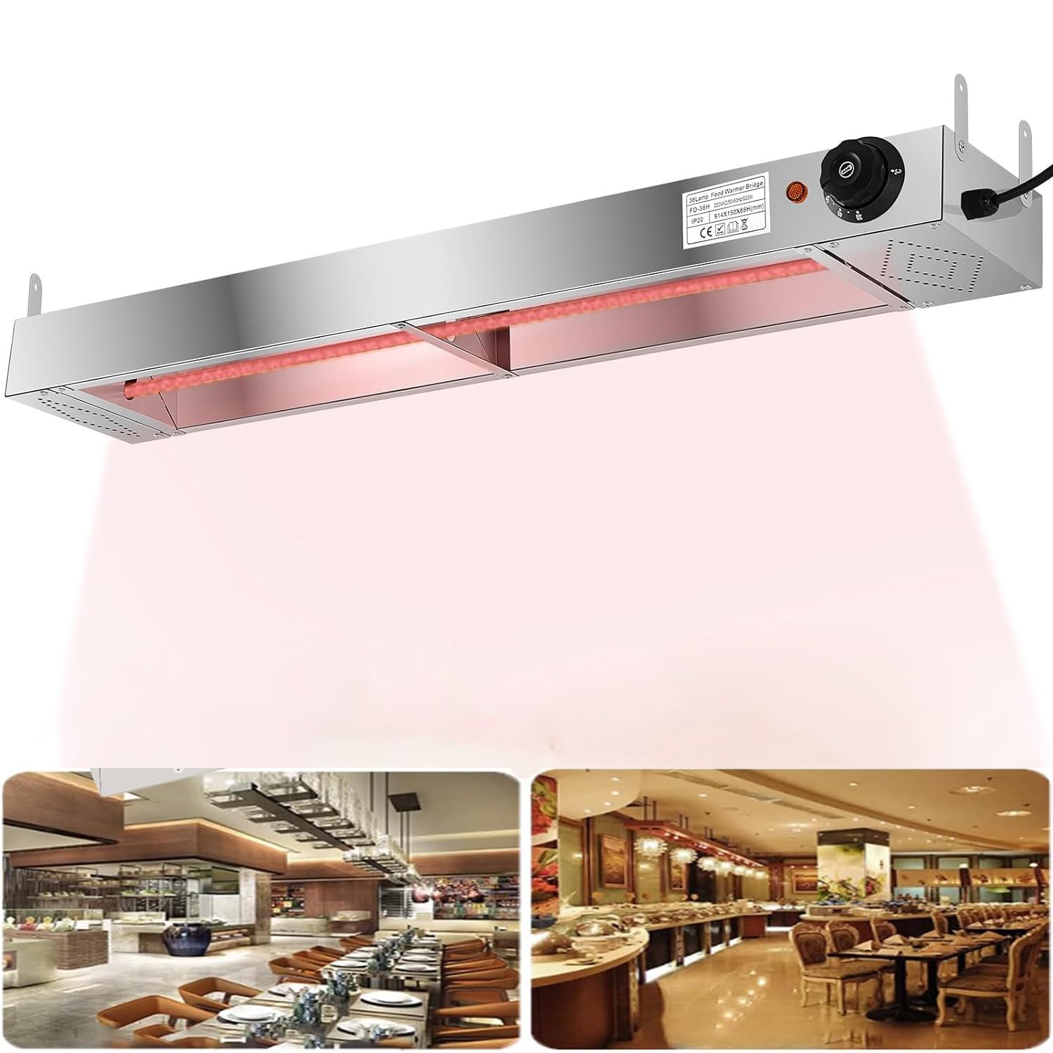 JJENXYYDS Food Heat Lamp Strip Hanging Commercial Food Heating Warmer ...