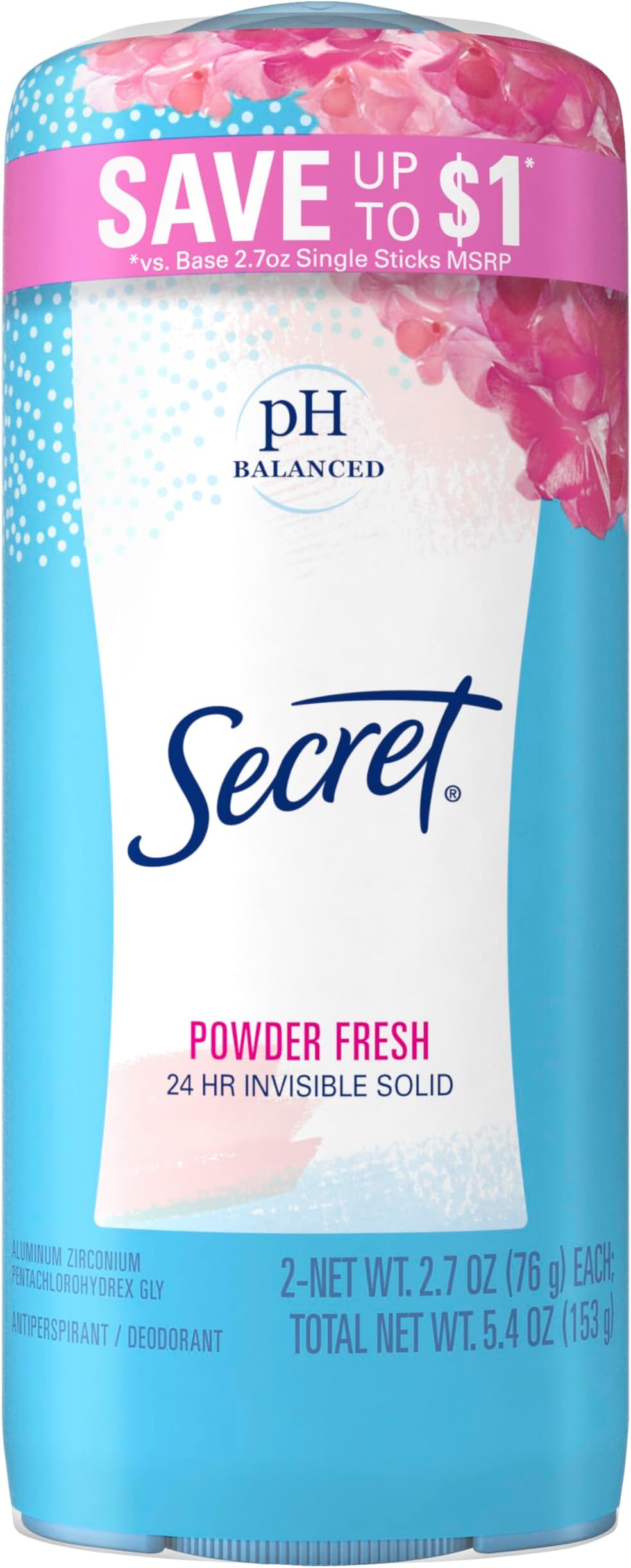 Amazon.com : Secret Wide Invisible Solid Antiperspirant and Deodorant ...