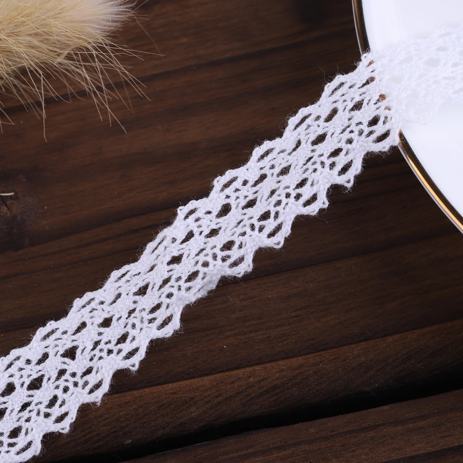 Amazon.com: 20 Yards x 0.5 Inch Lace Ribbon Vintage Lace Trim Crochet ...
