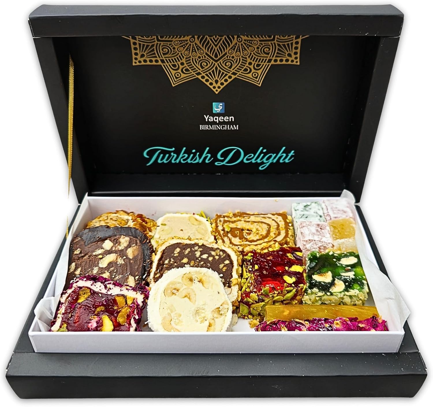 Yaqeen Turkish Delight Lokum Mix Gift Box 13 different flavours Deluxe ...
