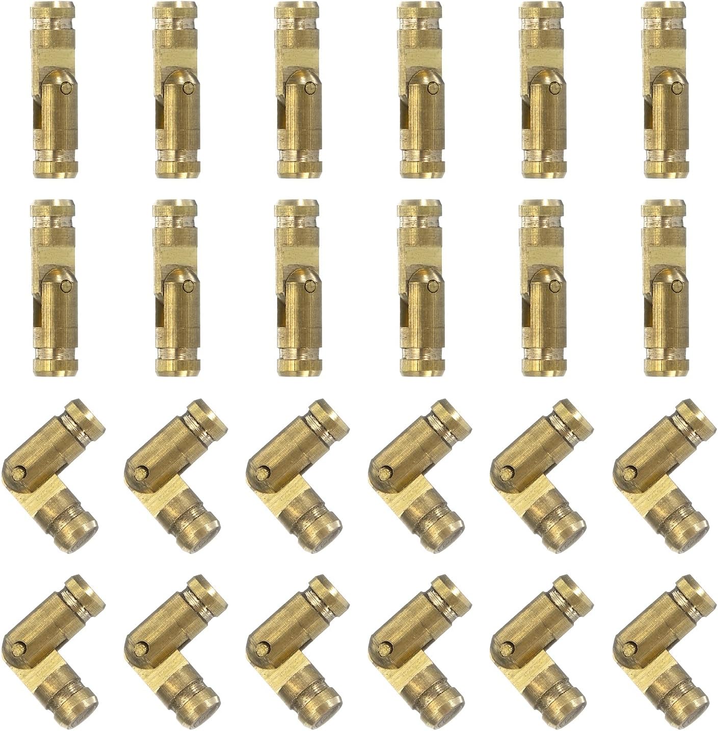 uxcell Invisible Brass Barrel Hinges, 24pcs 4x15mm Brass Contemporary ...