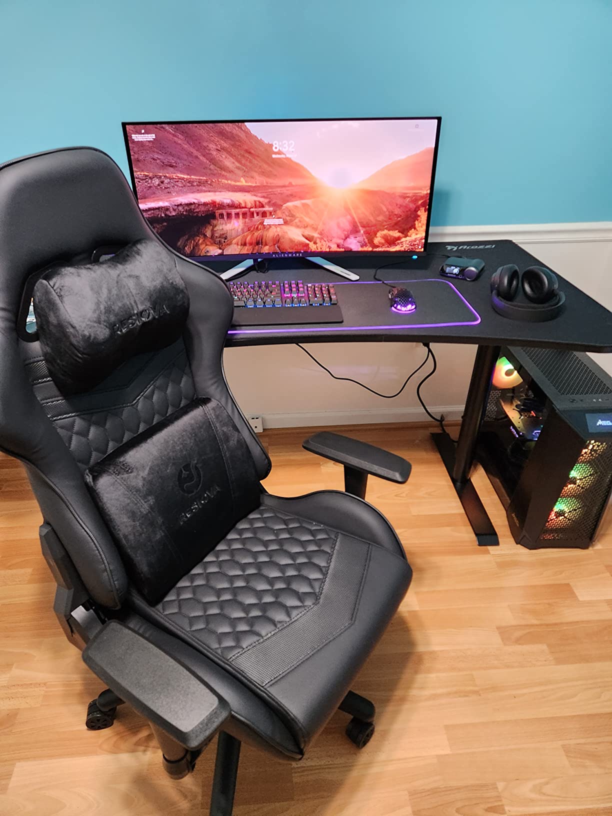 $40/mo - Finance resiova Gaming Chair Computer Office Gamer Chair with Lumbar Rest and Headrest ...