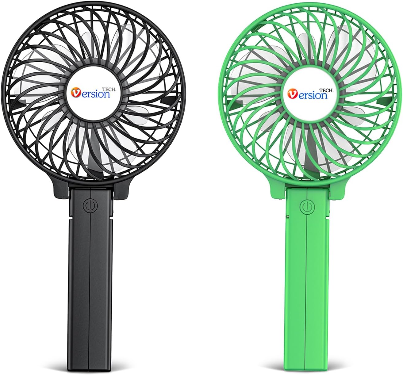 Amazon.com: VersionTECH. Portable Handheld Fan 2Pack, Black+Green ...