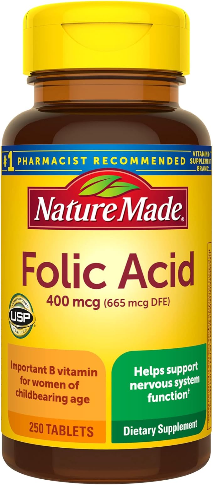 Amazon.com: Nature Made Folic Acid 400 mcg (665 mcg DFE), Dietary ...
