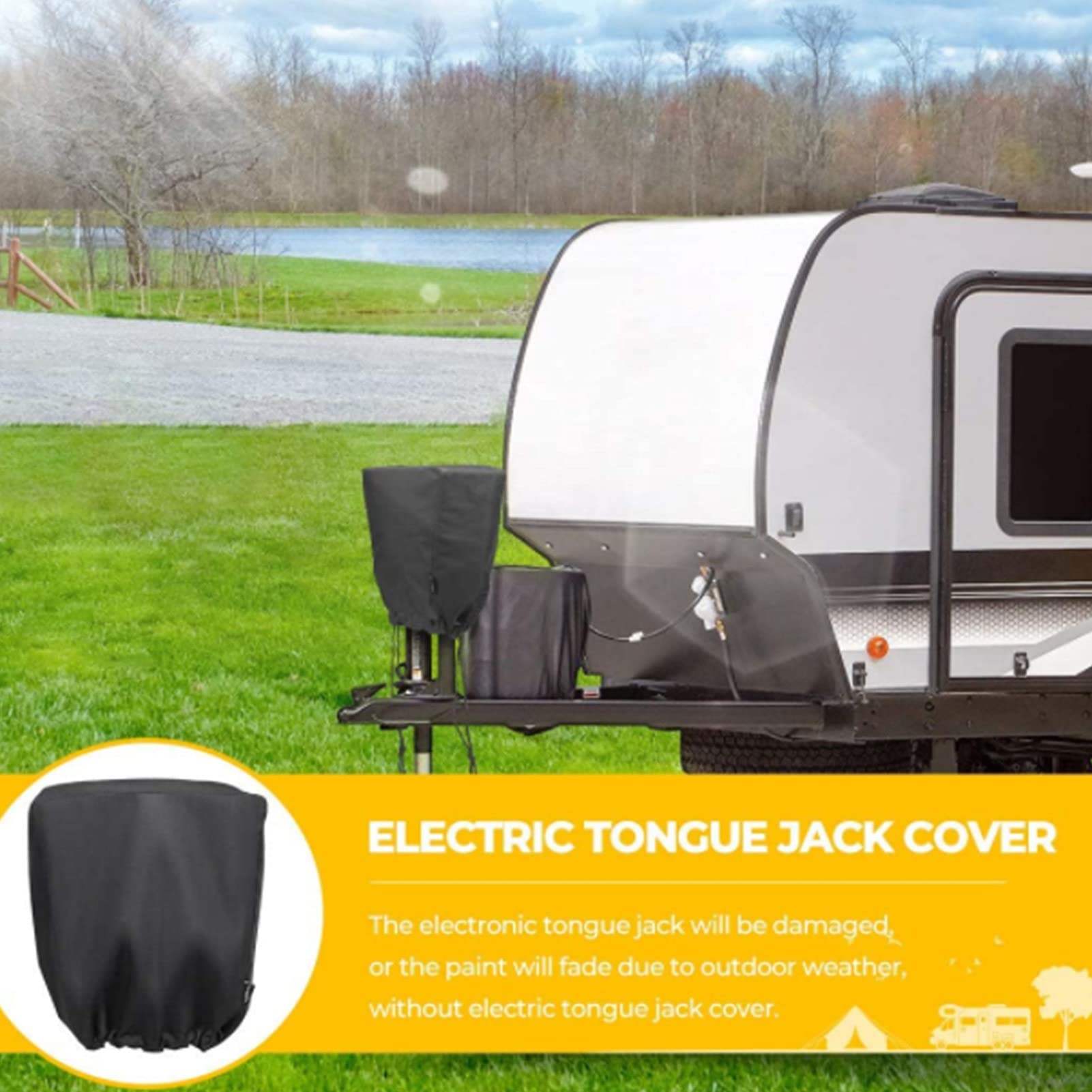 Lippert Power Tongue Jack Cover DONFAMDS RV Electric Tongue Jack Cover ...