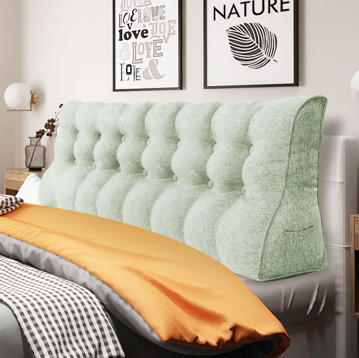 Amazon.com: Johnear Large Headboard Wedge King Pillows Reading Backrest ...