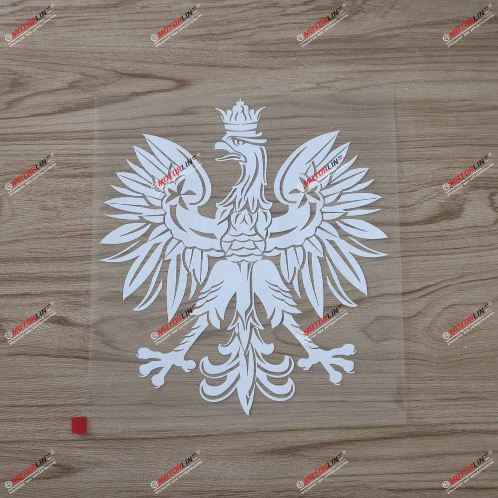 Amazon.com - 2X White 4'' Polska Eagle Decal Sticker Coat of arms of ...