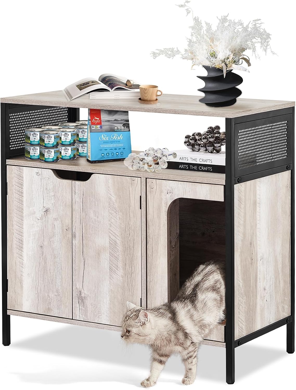 Amazon.com: BSRGMS Large Cat Litter Box Enclosure Furniture Hidden ...