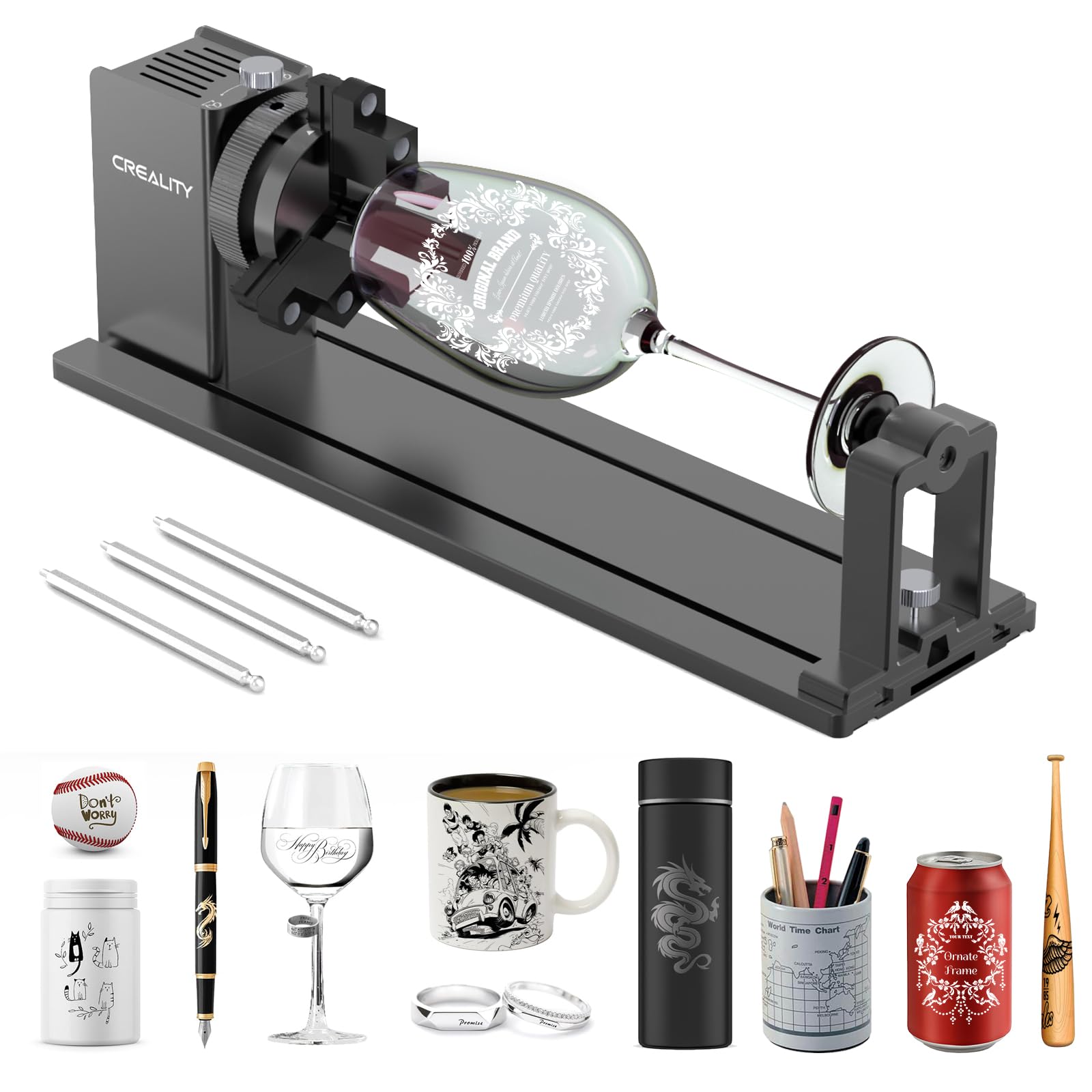 Rotary Engraving Product Rotary Rollers | Thunder Laser USA