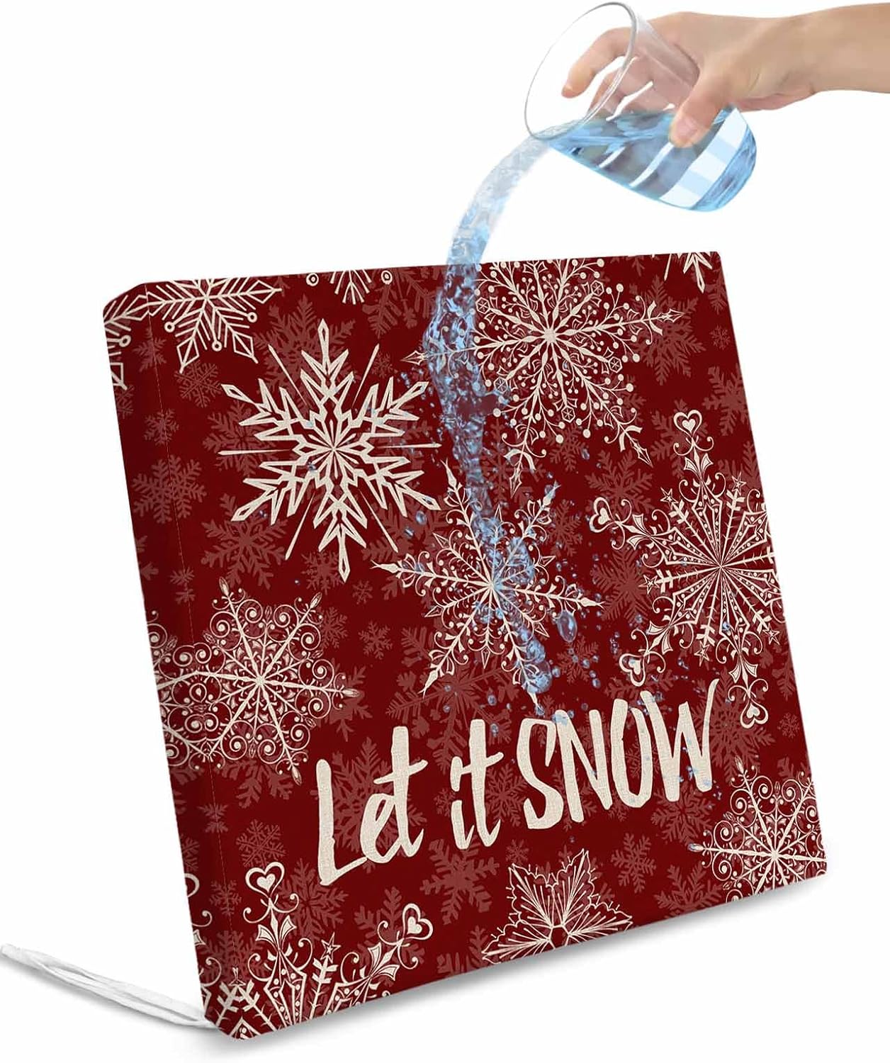 Amazon.com: Red Snowflake Christmas Outdoor Cushion Chair Cover Set of ...