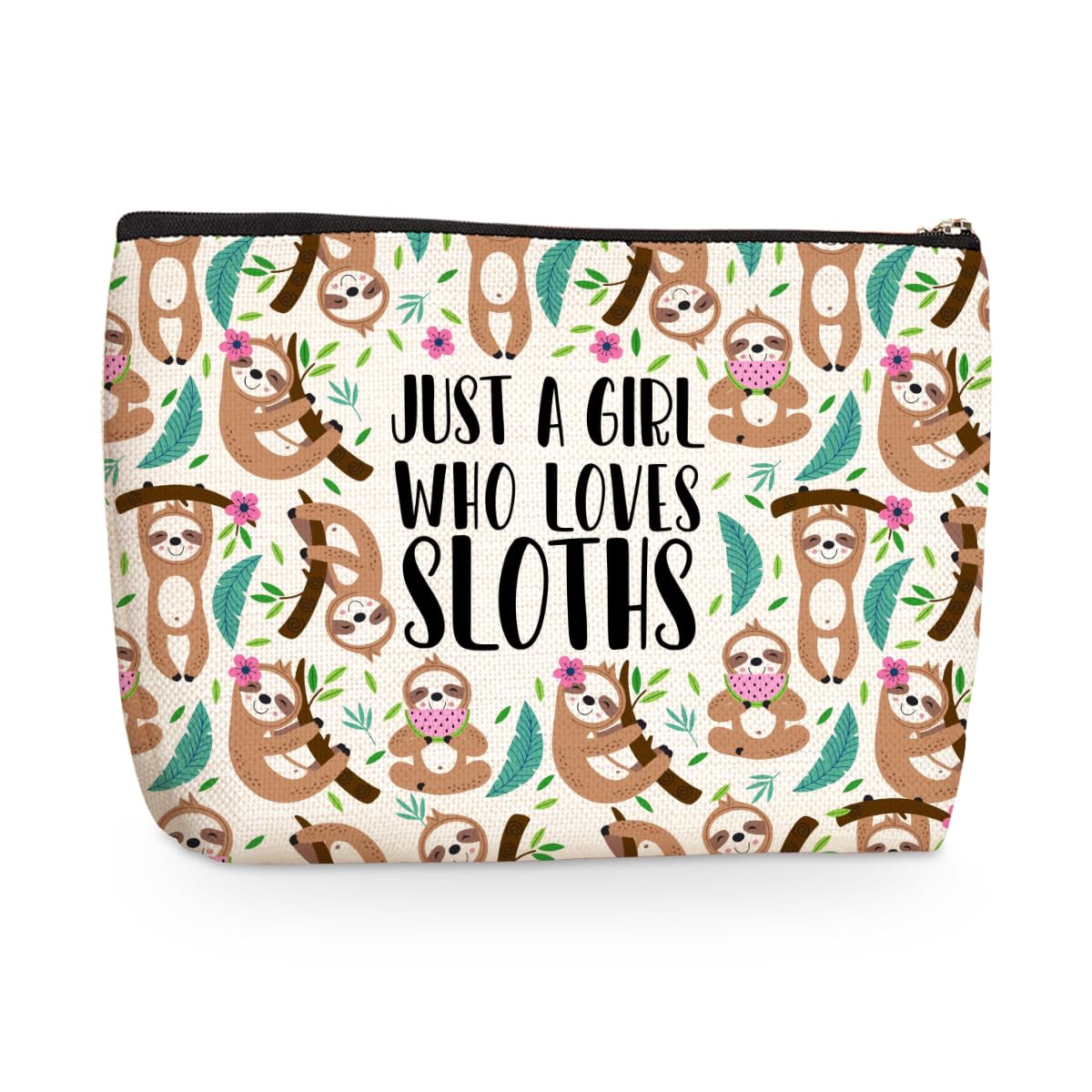 Amazon.com: Cute Sloth Print Makeup Bag Sloth Gifts Cosmetic Travel Bag ...