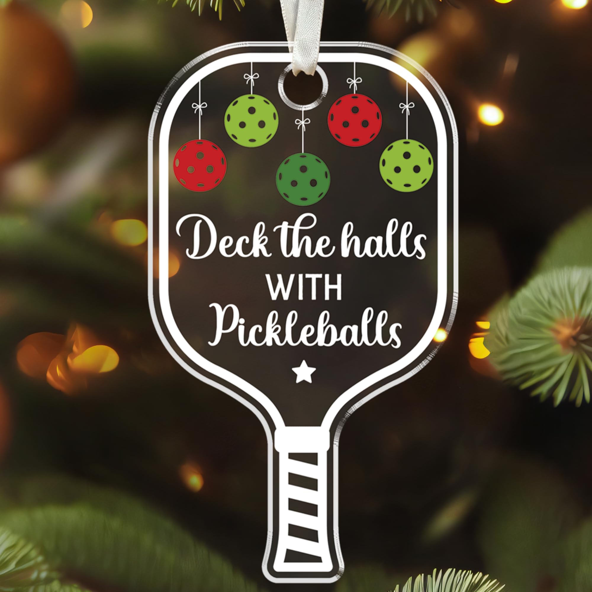 Amazon.com: Pickleball Ornaments for Christmas Tree - Pickleball ...
