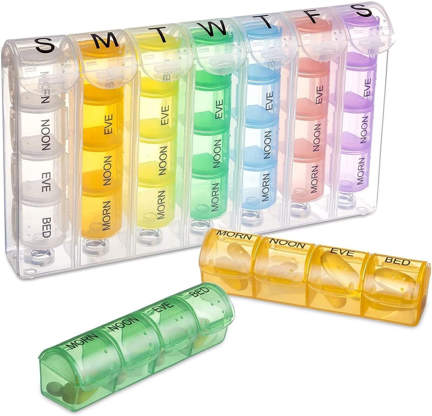 Bingcute Pill Box 7 Day Dispenser - Large Weekly Medicine Organiser ...