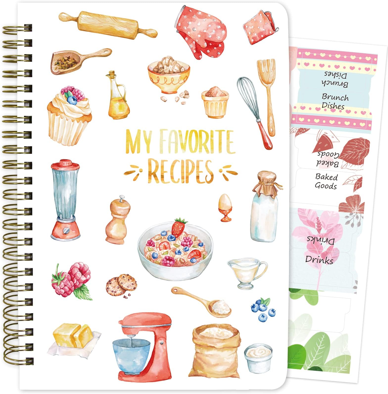Amazon.com: PECULA Recipe Book, Recipe Book to Write In Your Own ...
