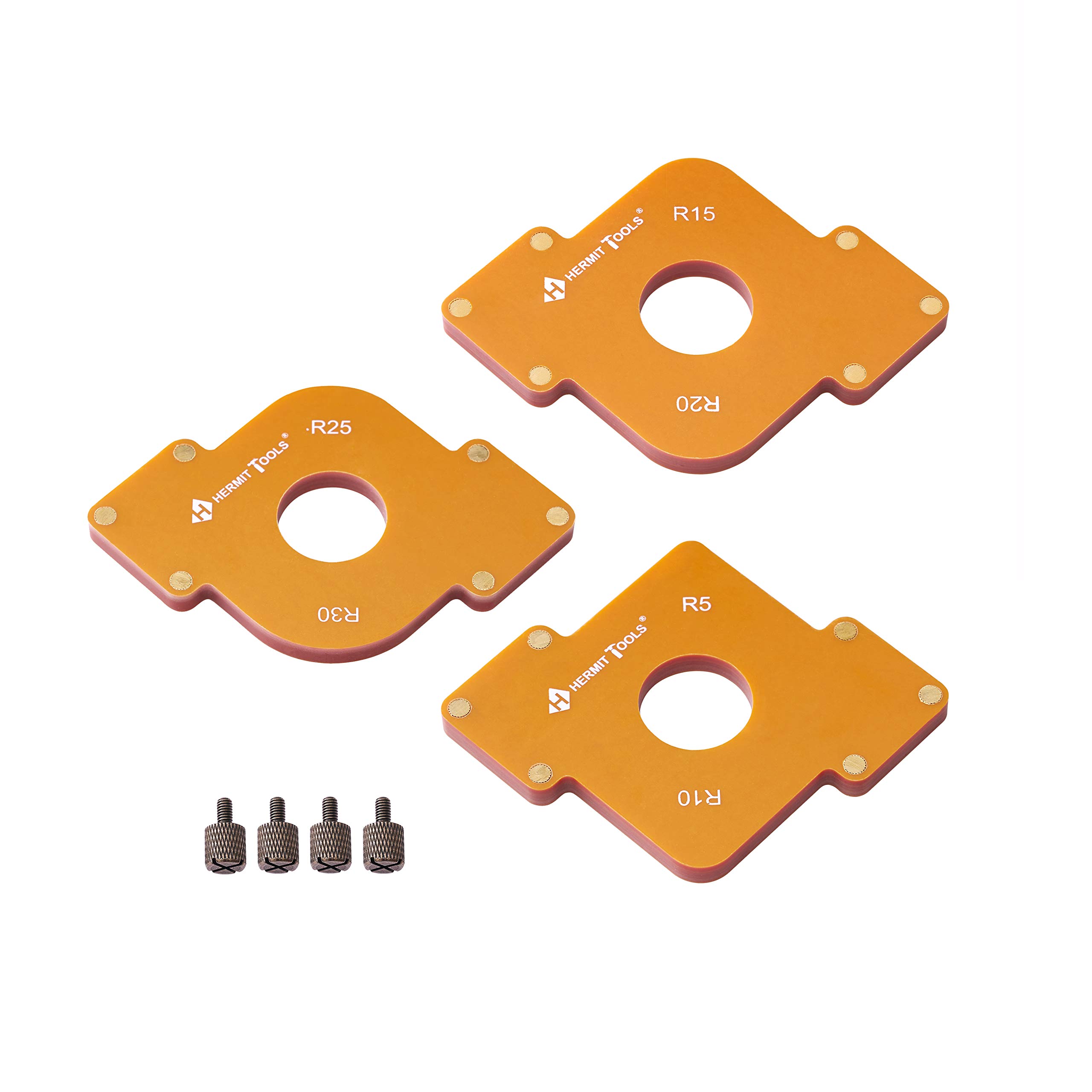 HERMIT TOOLS Set of 3 Radius Jig Router Templates Corner Radius Routing ...