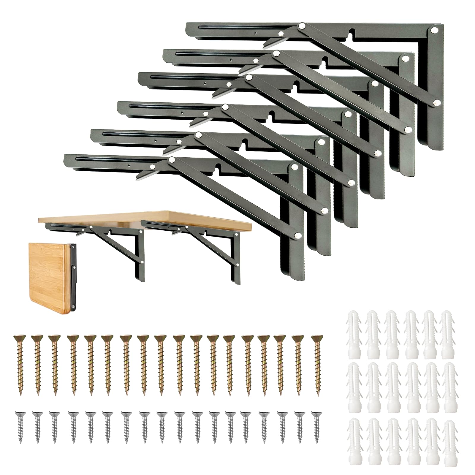 Snapklik.com : Folding Shelf Brackets,Wall Mounted Shelf Brackets,Heavy ...