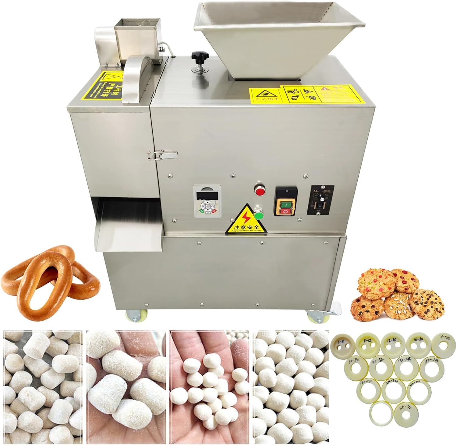 Amazon.com: EQCOTWEA Electric Dough Divider Cutter Machine Dough Pastry Piece Cutter Dough Lump ...