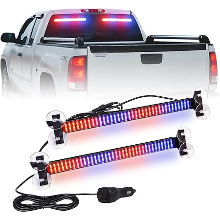 Amazon.com: Xprite LED Visor Strobe Light Bar Interior Windshield ...