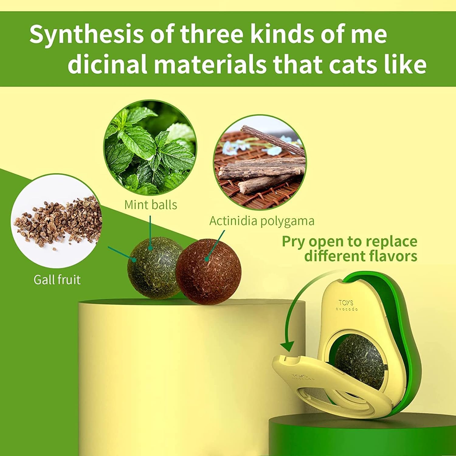 Snapklik.com : YUDANSI Catnip Toy For Indoor Cat 2 Pack, Avocado Cat ...