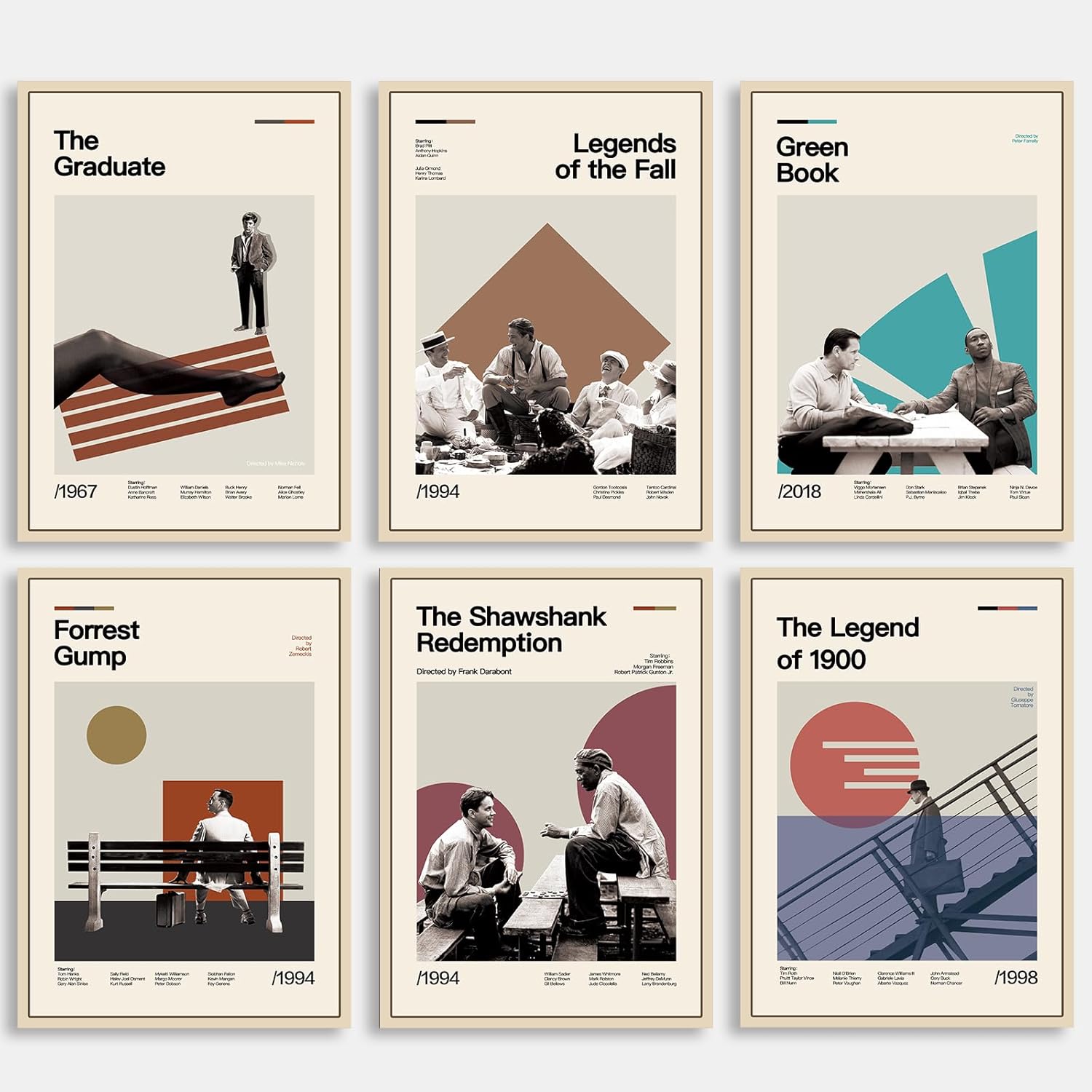 Amazon.com: DECORRECOR Movie Posters Set of 6 Unframed Canvas Wall Art ...