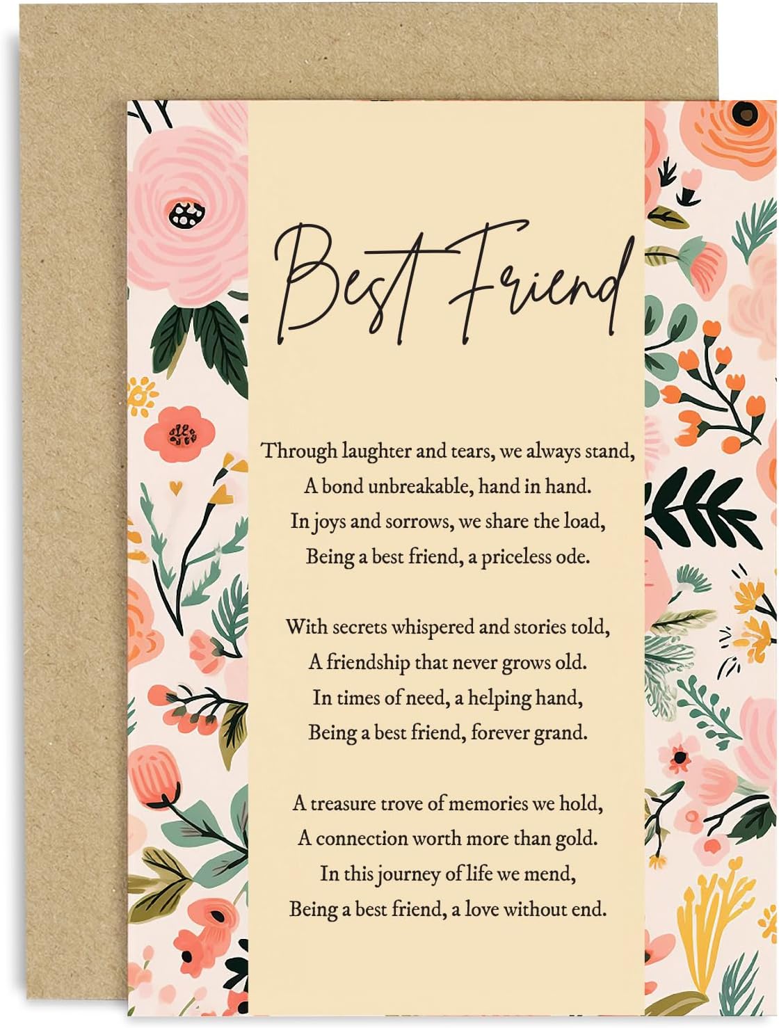 True Friendship Poem Verse Greeting Card : Amazon.co.uk: Stationery ...