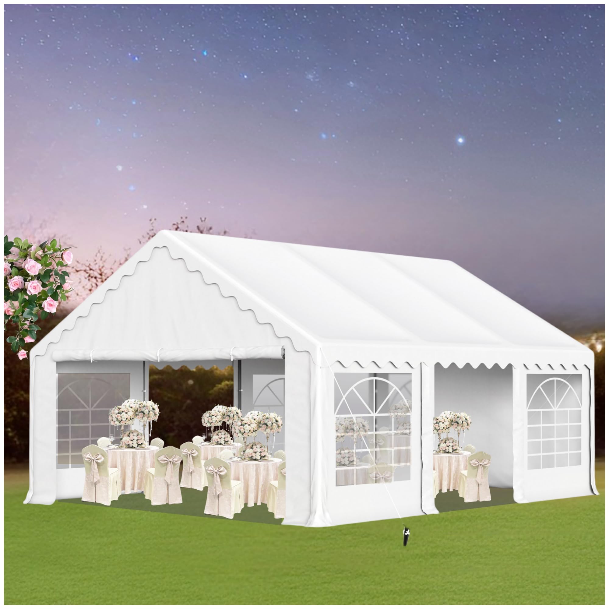Amazon.com: MFSTUDIO 16'x20' Party Tent, Outdoor Heavy Duty Party Tents ...
