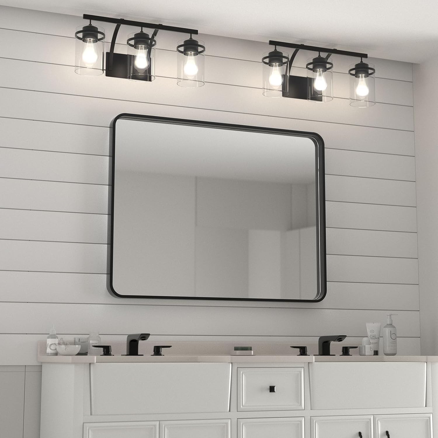 Amazon.com: SYATO 40x30 Inch Black Frame Mirror for Bathroom, Bathroom ...
