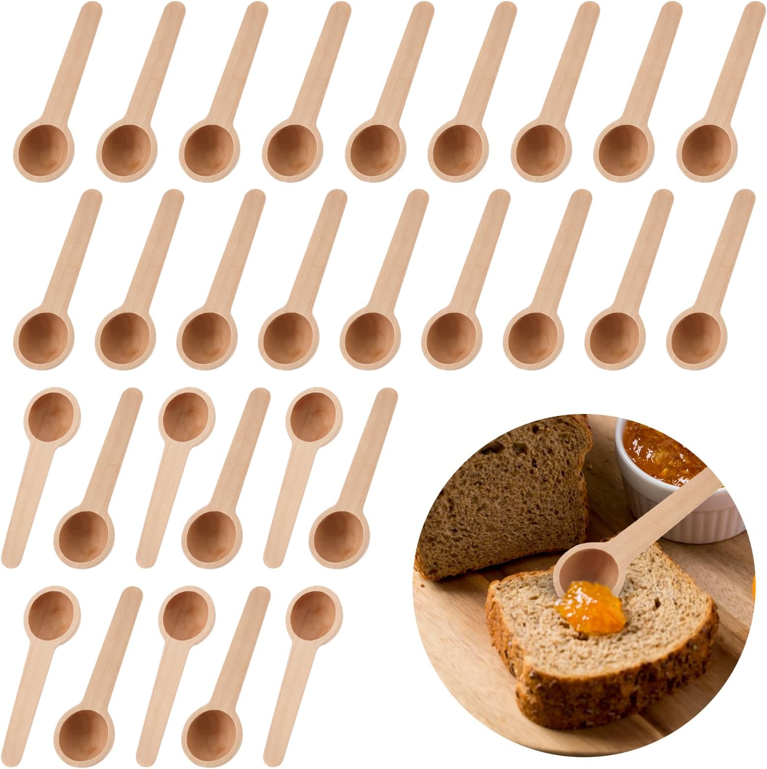Amazon.com: CZWESTC 60pcs Mini Wooden Spoons, Small Wooden Spoons for ...