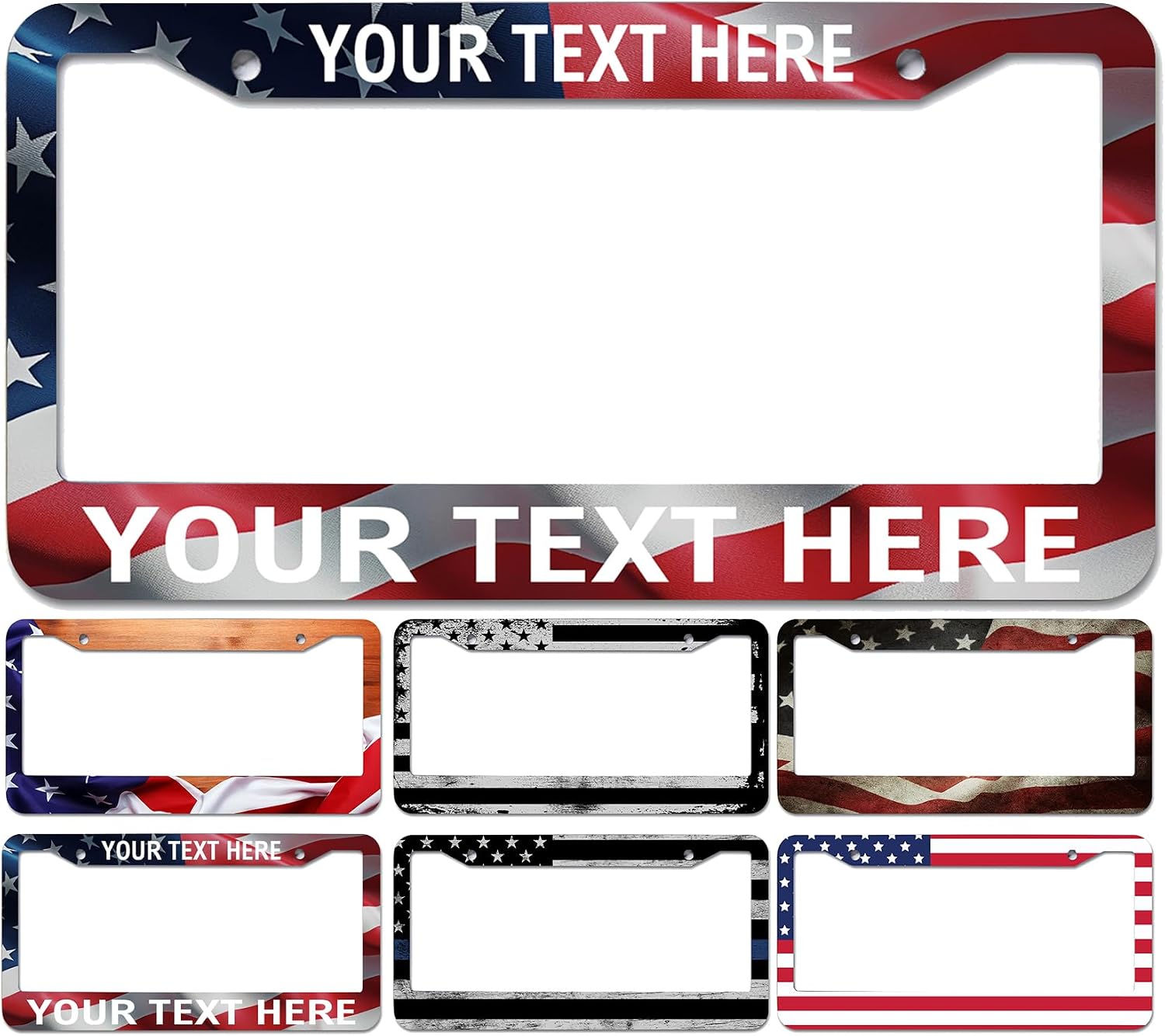 Amazon.com: American Flag Personalized License Plate Frame, Custom ...