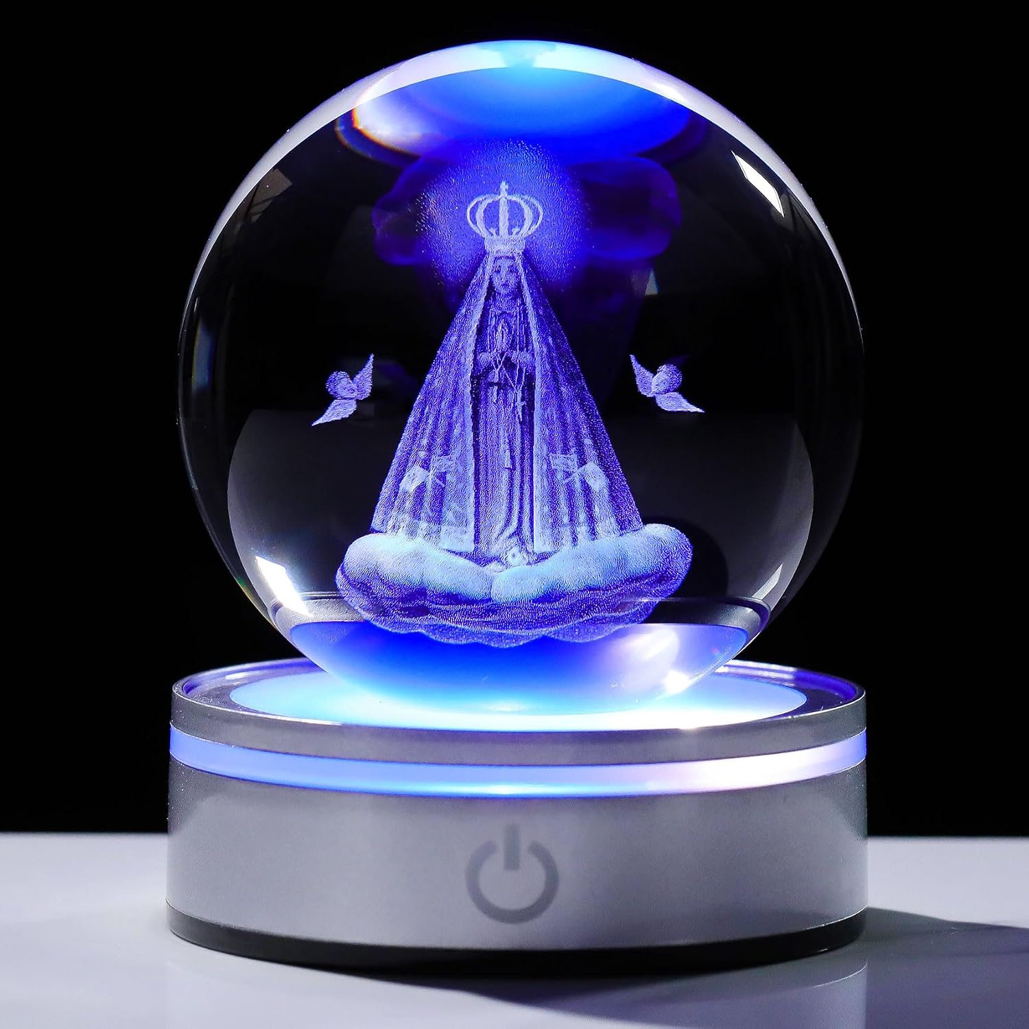 Amazon.com: Movdyka 3D Crystal Ball Our Lady of Fatima Statues ...