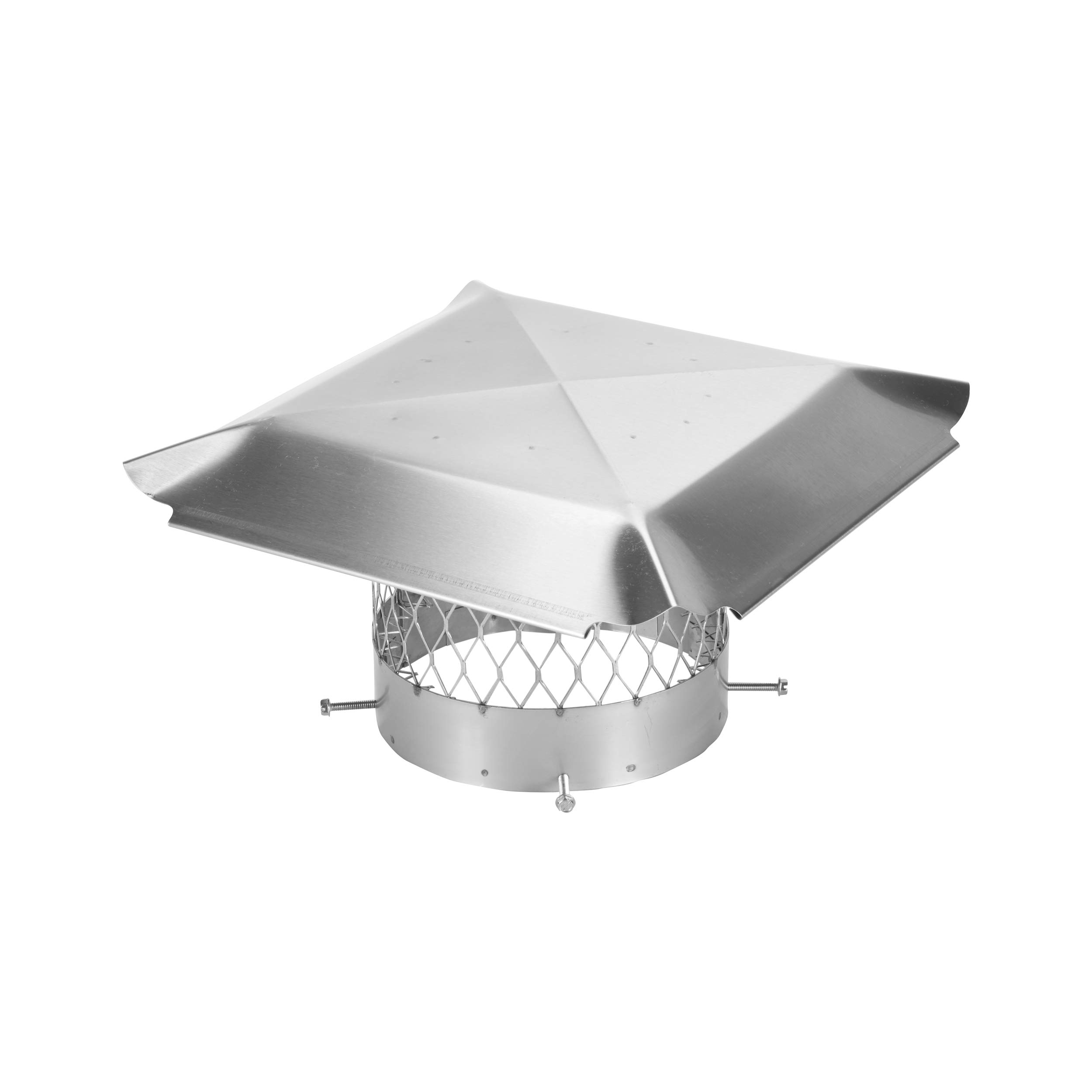 Draft King SS8U Round Bolt On Stainless Steel Single Flue Chimney Cap ...