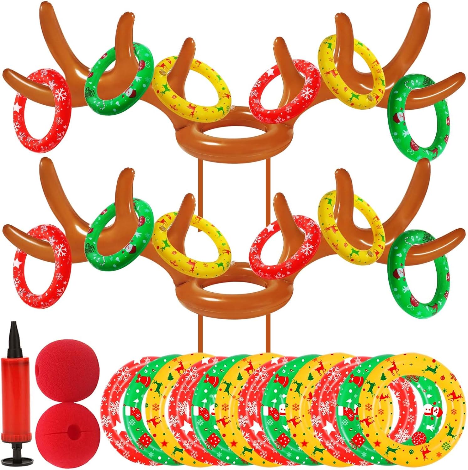 Christmas Party Games, Inflatable Reindeer Antler Ring Toss Game for ...