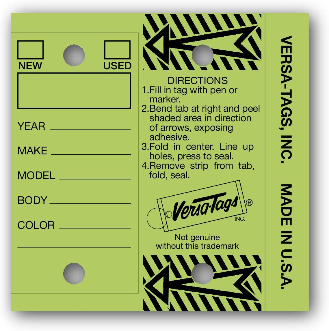 Amazon.com : Versa-Tags Genuine Key Tags - Half-Pack - 125 Key Tags ...