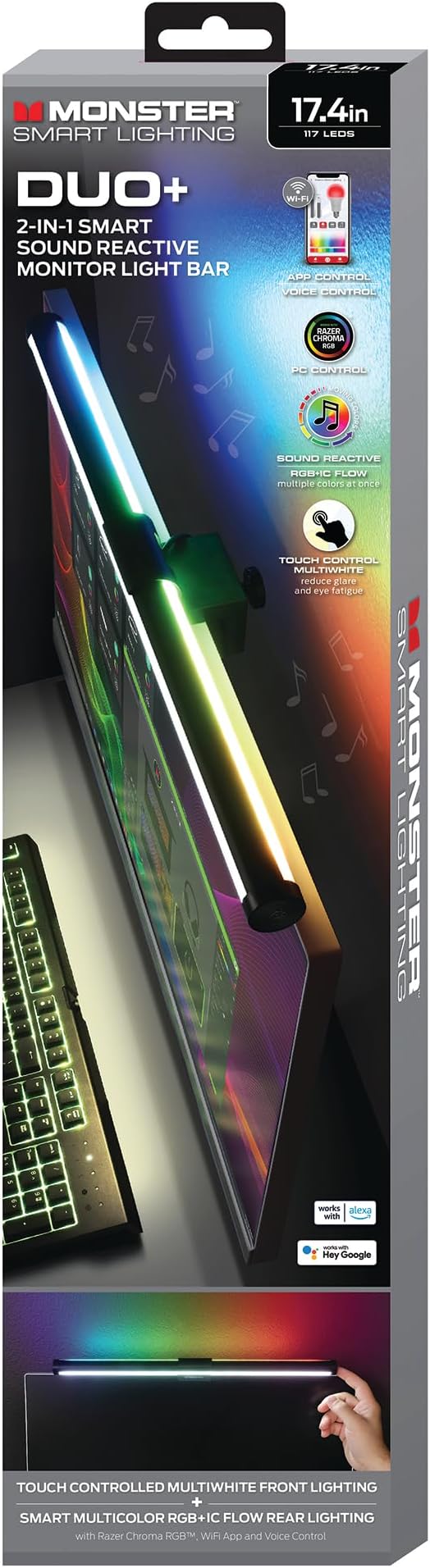 Amazon.com: Monster Duo Monitor Light Bar: Reduce Glare, Enhance ...