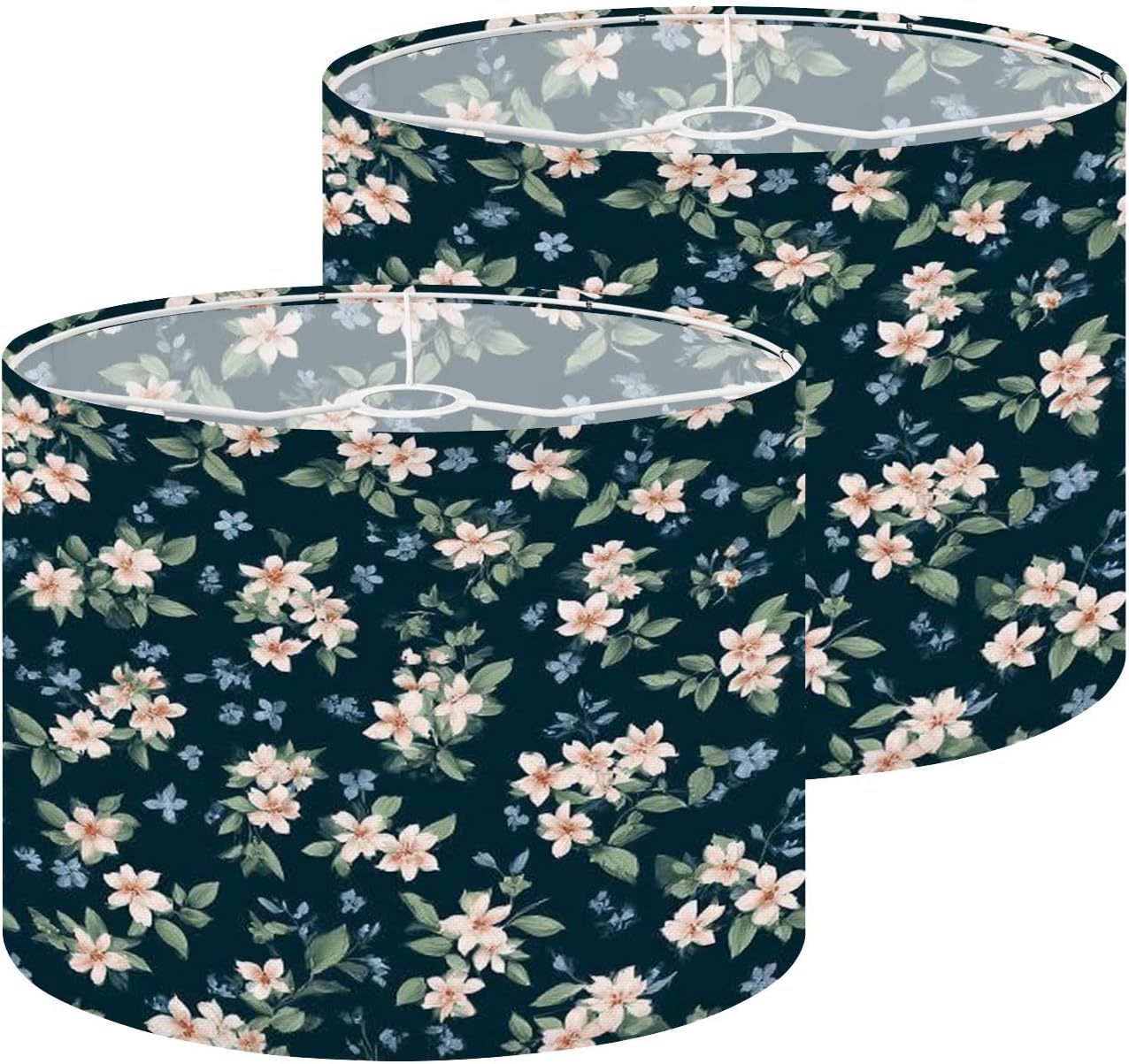 Lampshades Lamp Shades Set of 2 green Vintage Flower Drum Lamp Shades ...