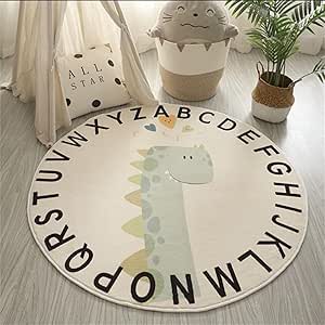 Amazon.com: Jiyohai ABC Alphabet Round Rug for Kids Play Mat Baby ...