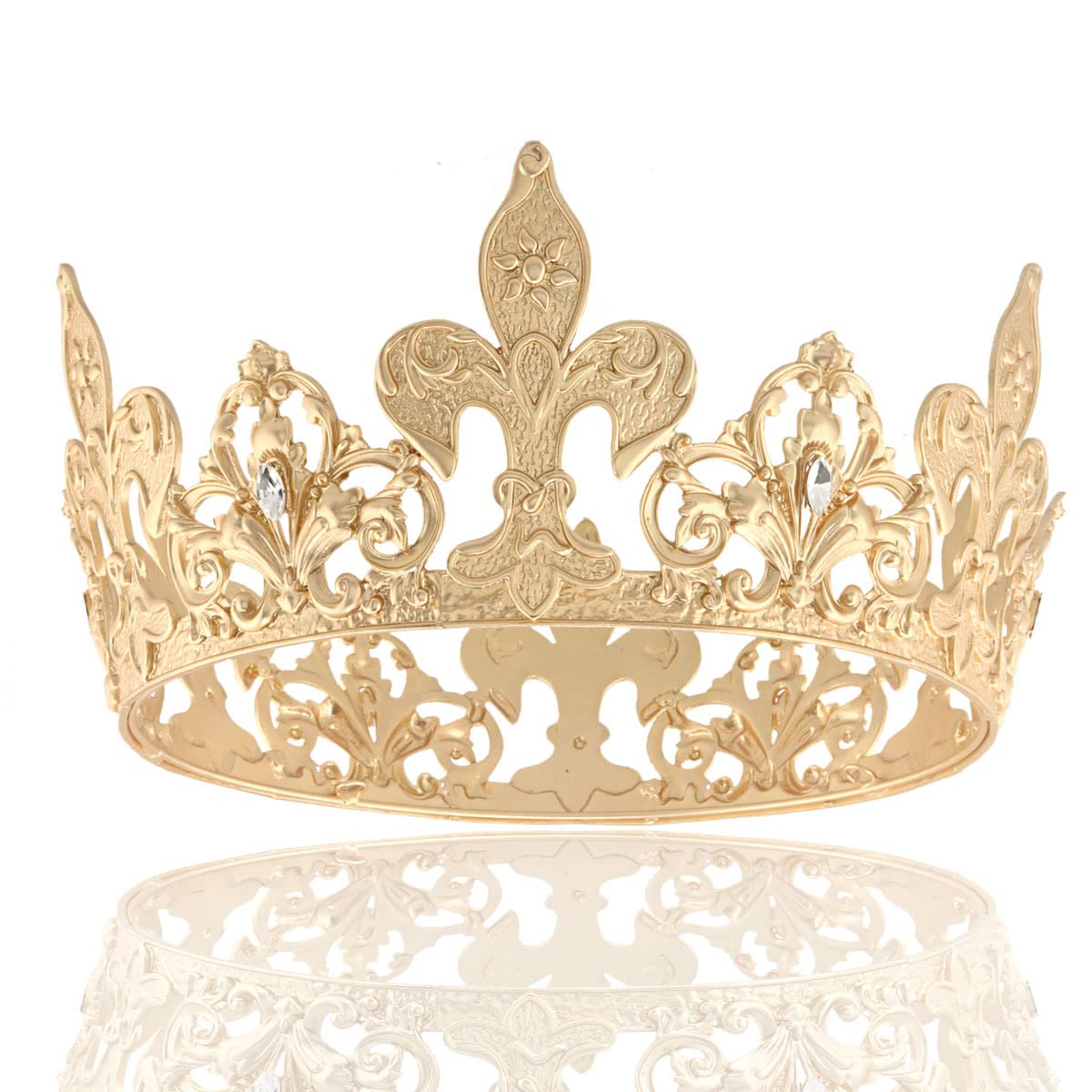 Snapklik.com : Winvin Alloy Rhinestone King Queen Round Crown Party ...
