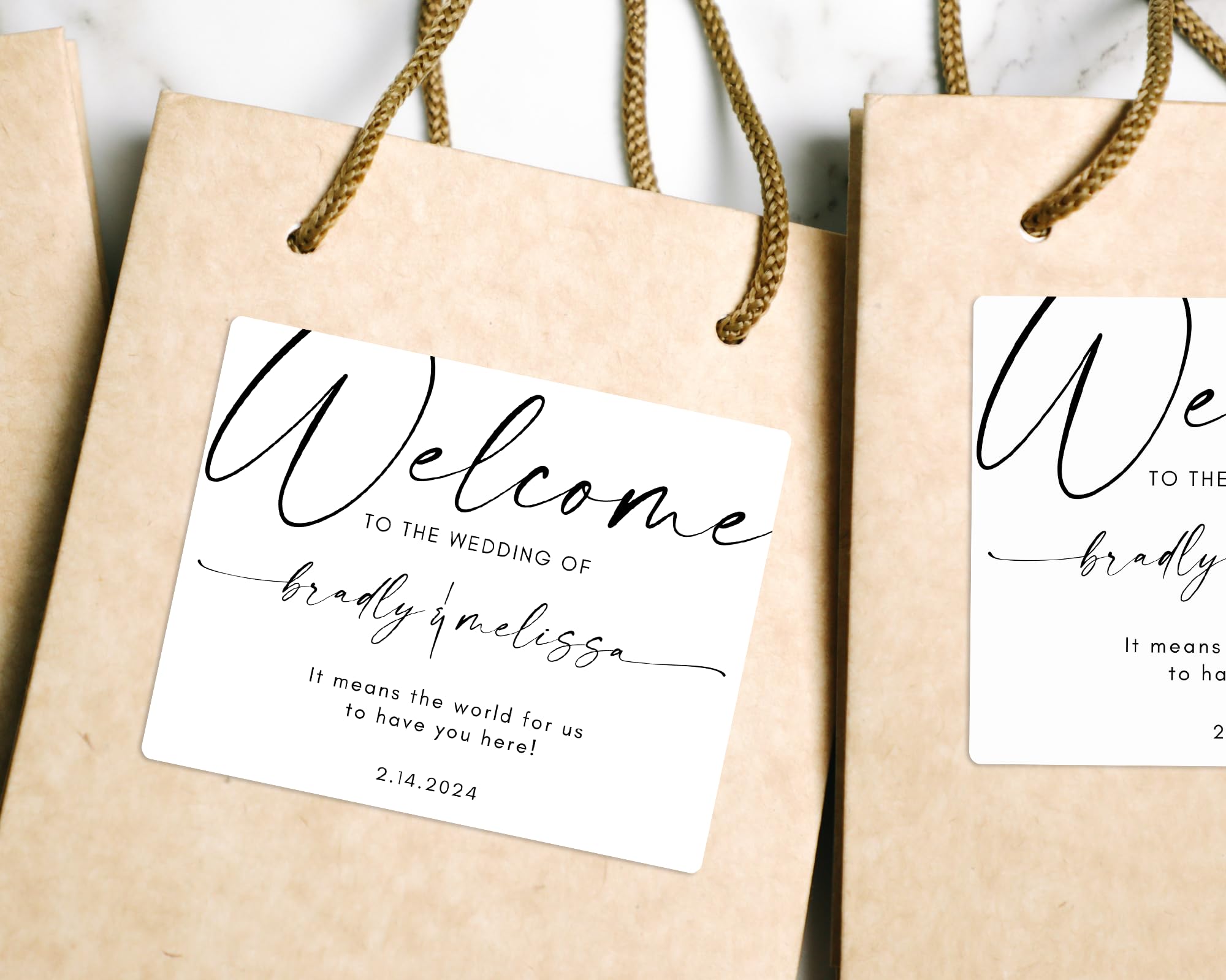 Wedding labels for gift bags | Honestweddingadvice.com