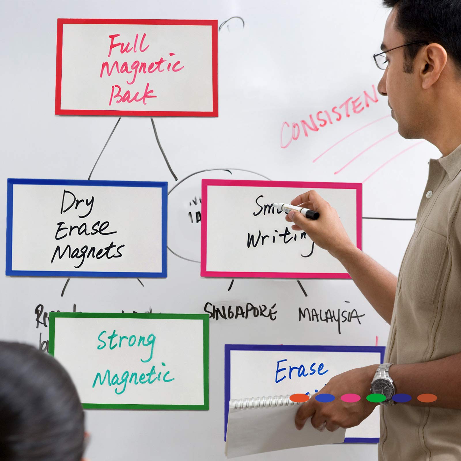 Snapklik.com : 6Pcs Magnetic Dry Erase Labels Extra-Large, 82x55 Thick ...