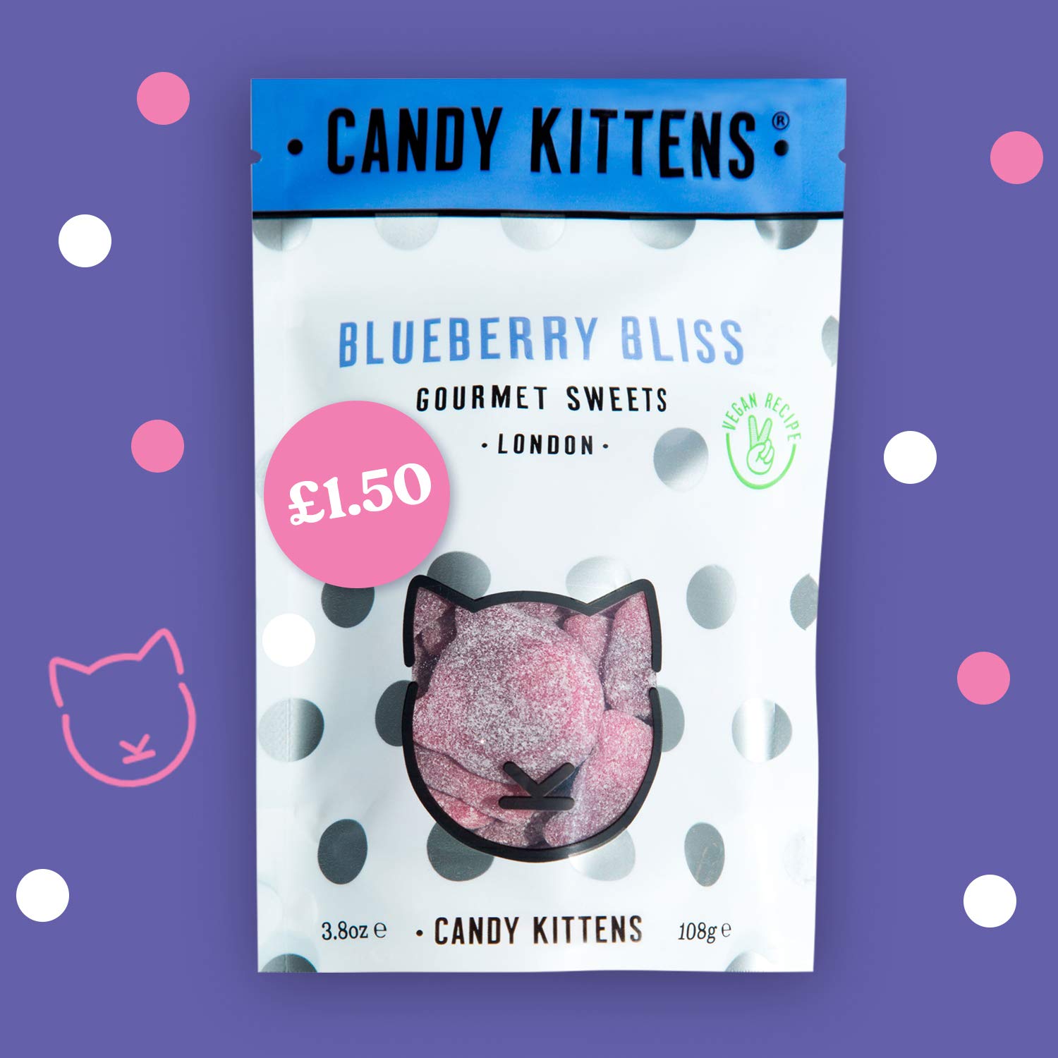 Amazon.com : Candy Kittens Blueberry Bliss Grab Bag 125g : Grocery ...