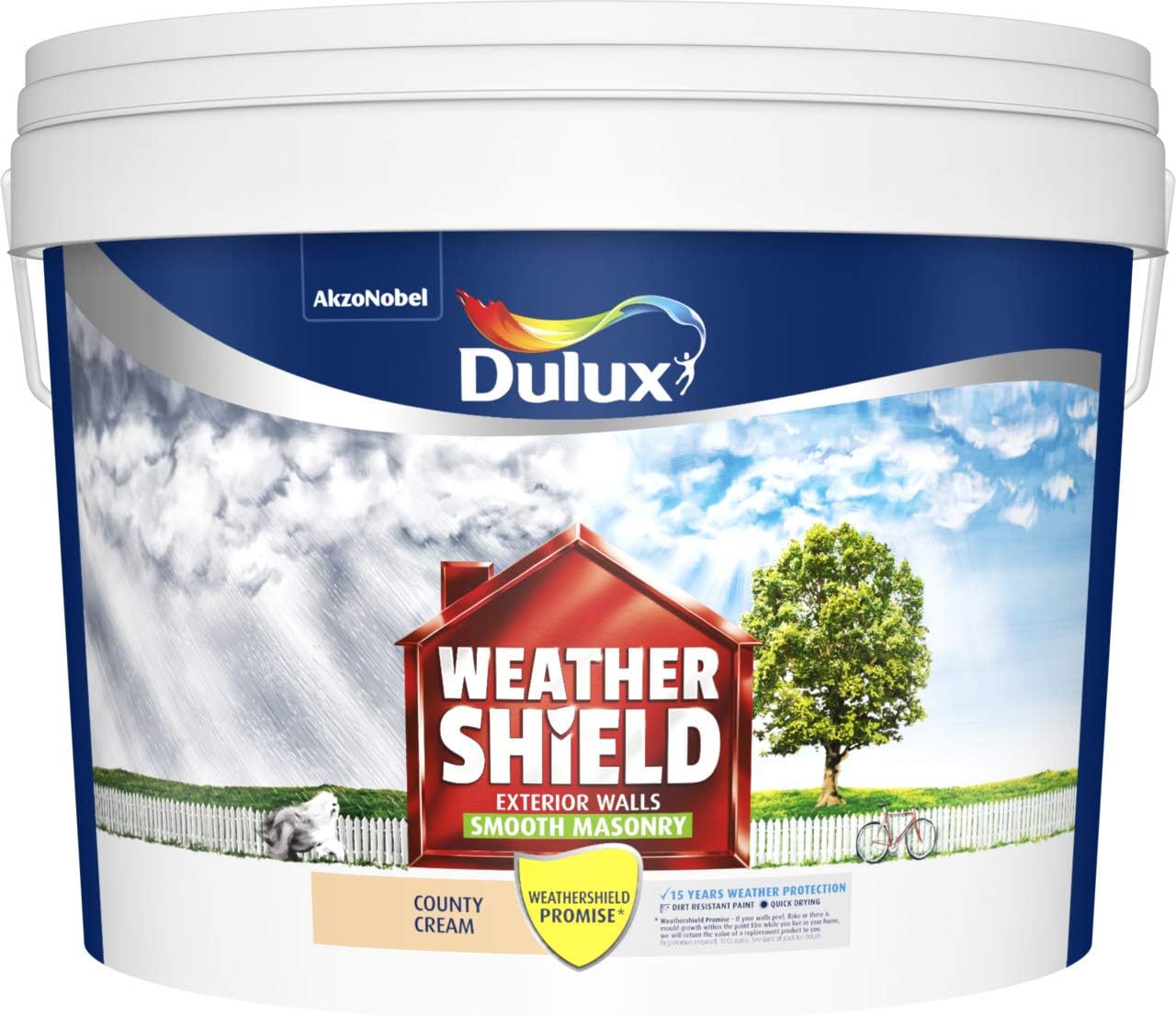 Dulux Weathershield Smooth Masonry Paint County Cream 10L : Amazon.co ...