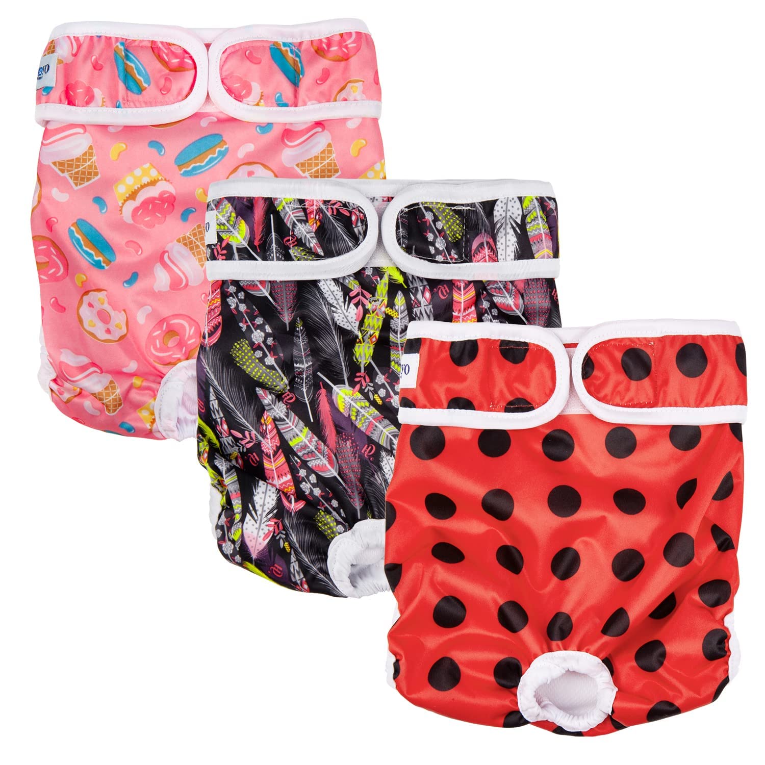 MICOOYO Washable Female Dog Diapers - Reusable Female Doggy Diaper ...