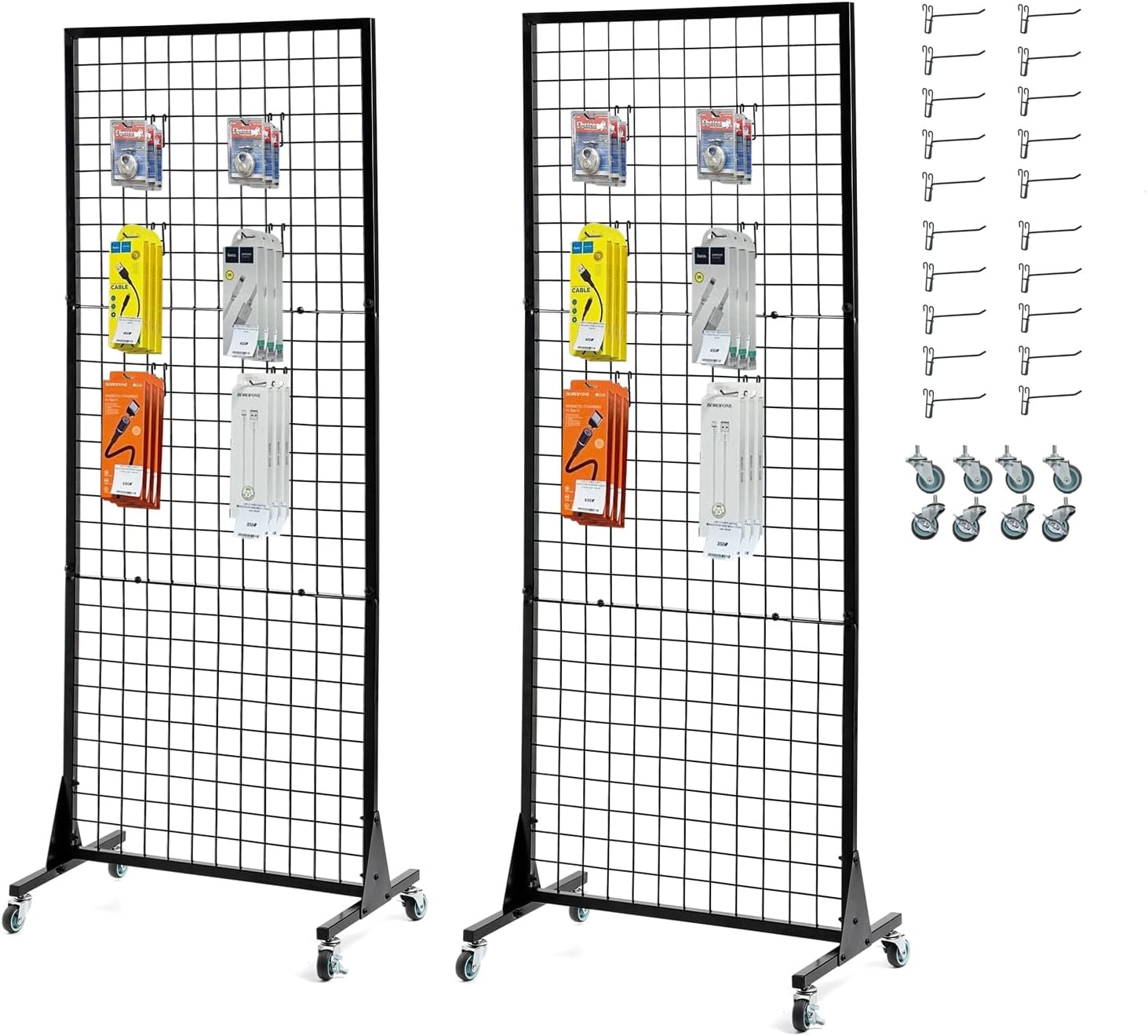 Amazon.com: Luleylee 3 Layer Grid Panels for Display, Movable Gridwall ...